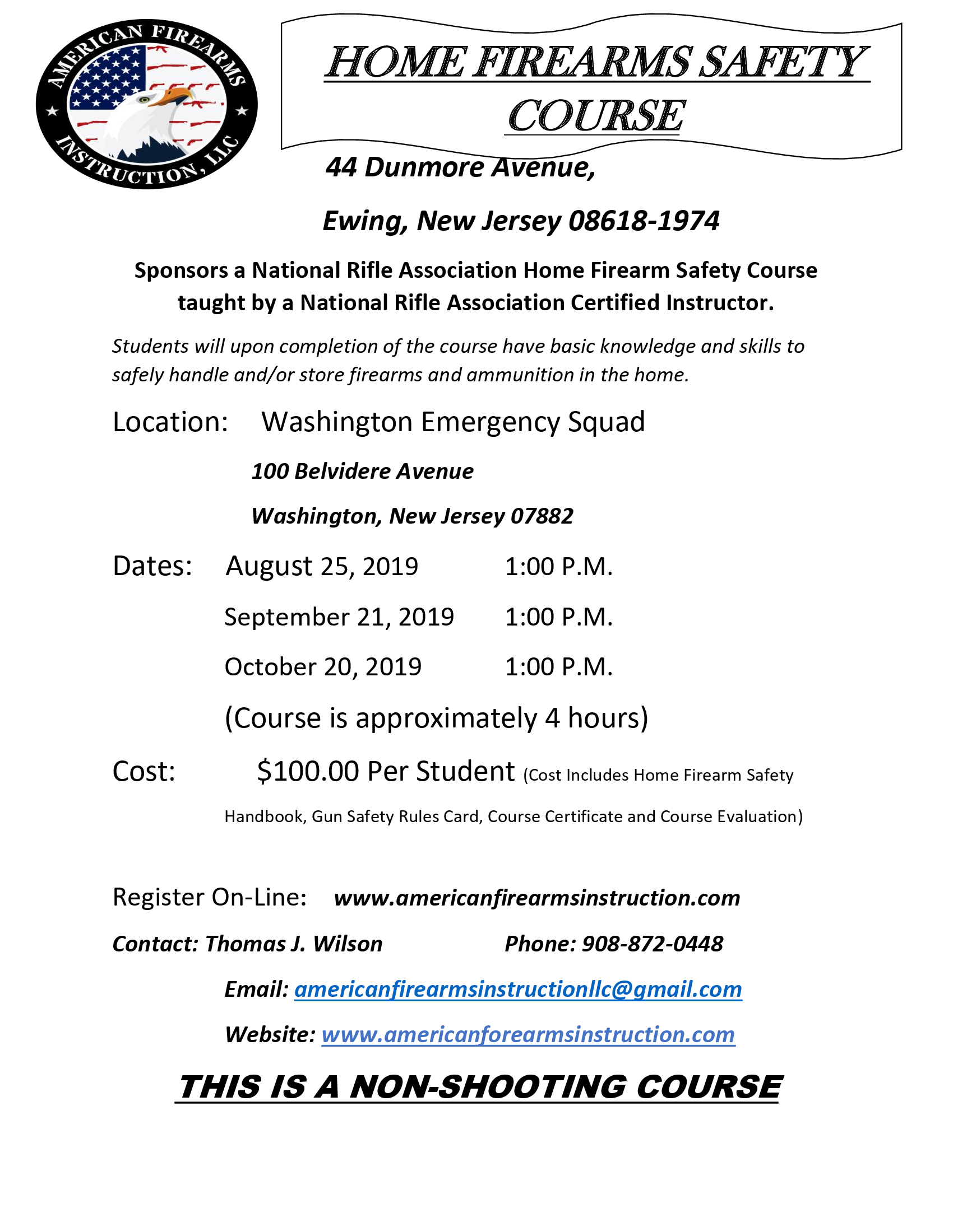 New Home Firearms Safety Course added for October 2019 – American ...
